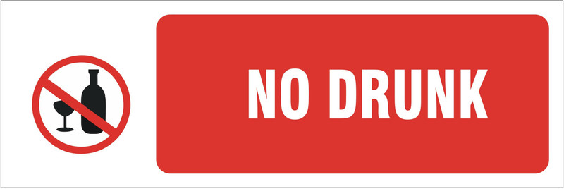 Buy signEver No Drunk Sign Board For Cafe Office Hospital Multi-color ...