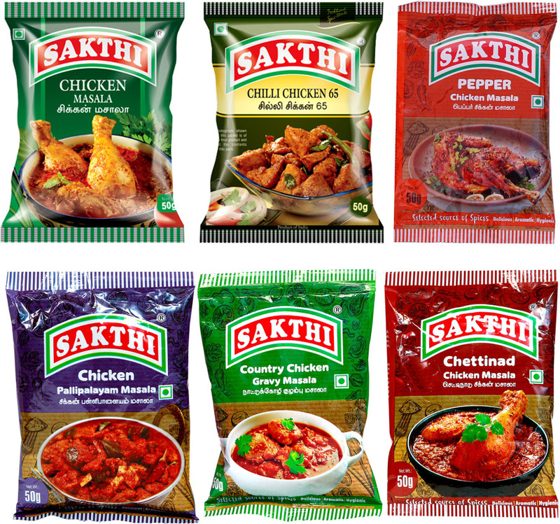 Buy Sakthi Chettinad Chicken Masala 50g + Country Chicken Gravy Masala ...
