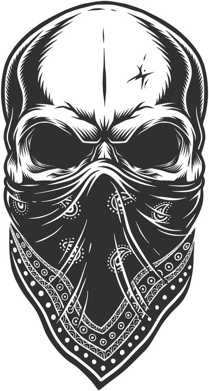 Skull With Hide Face Wall Poster Sticker Motivational Poster Funky ...