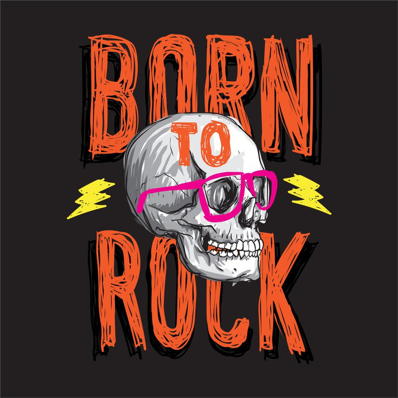 Born To Rock Wall Poster Sticker Motivational Poster Funky Poster ...