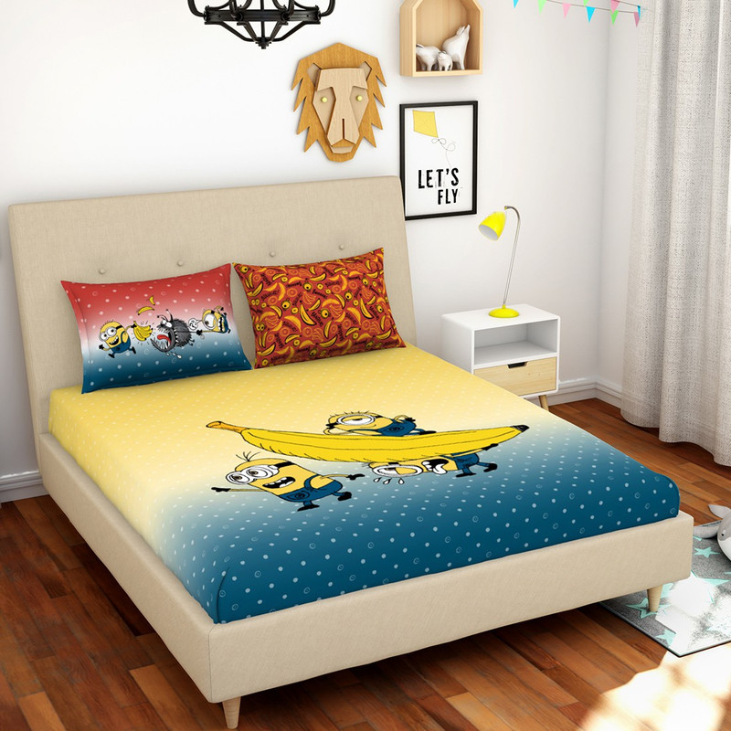 cartoon bedsheet double bed