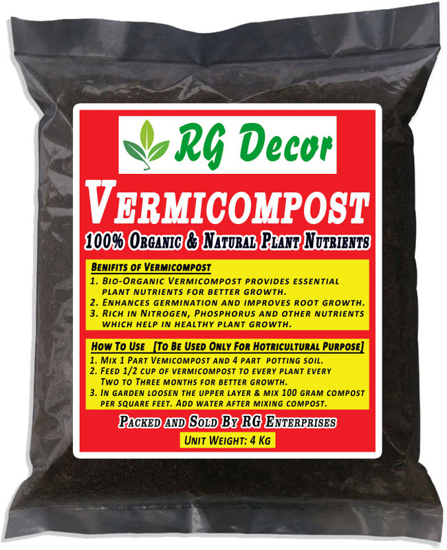 Buy RGDECOR 4 Kg 100% Natural Enriched Vermicompost - Earthworm Soil ...
