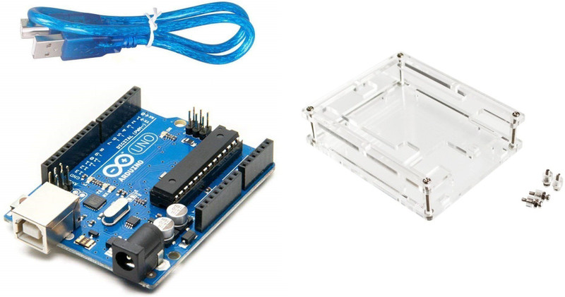 Buy Electrobot Arduino-Uno R3 with Transparent Gloss Acrylic Case ...