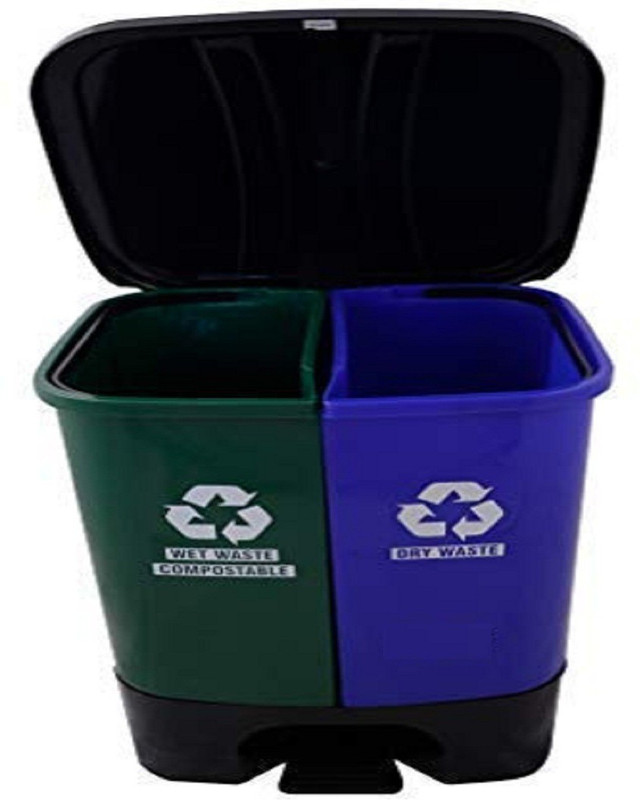 Buy Randal Twin Bin Dry and Wet Waste Dustbin with Pedal (30 LTR = 15 L ...