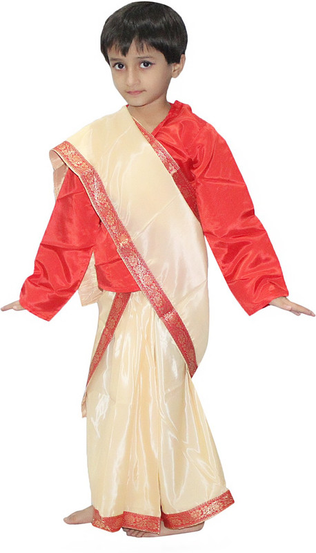 Buy KFD Bihu Saree Fancy dress for kids,Indian State/Dance Costume for ...