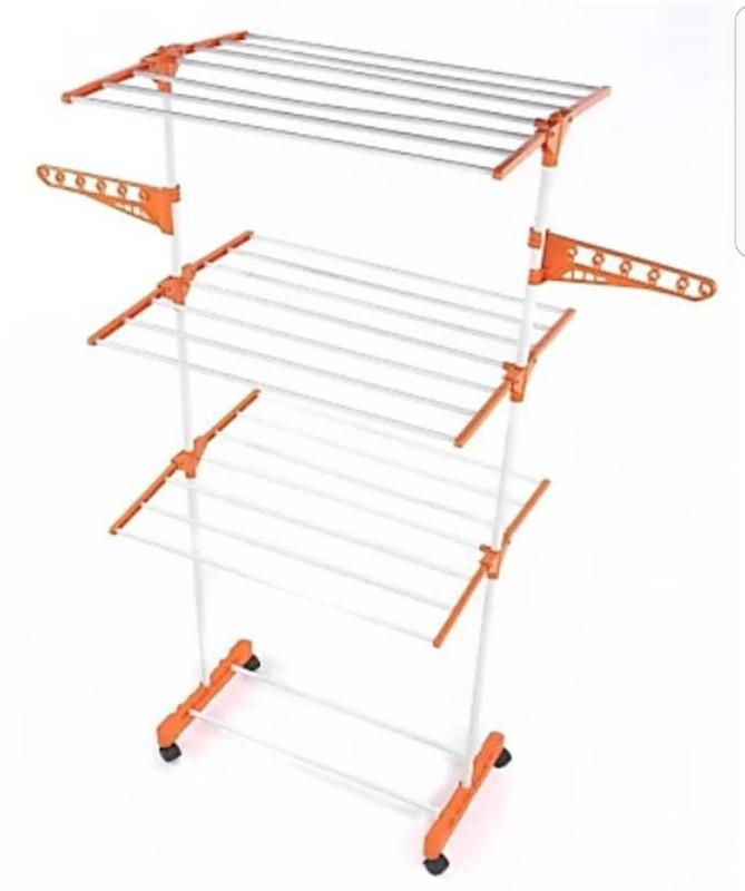 Buy SHP Made in India Single Pole Powder Coated Mild steel 3 Tier Cloth ...