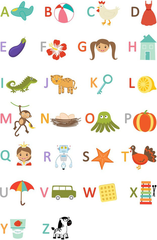 English Alphabet With Character Poster For Kids Alphabest Posters ...