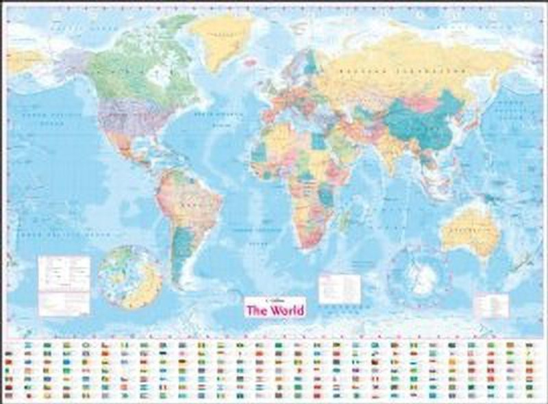 Buy Collins World Wall Laminated (English, Sheet , flat, Collins s ...