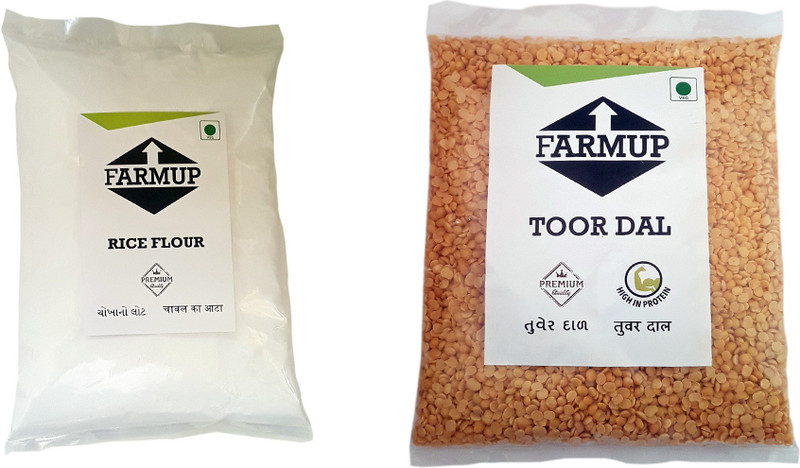 Buy FARMUP Rice Flour : 1 KG + Toor Dal : 1 KG | Premium Quality, 100% ...