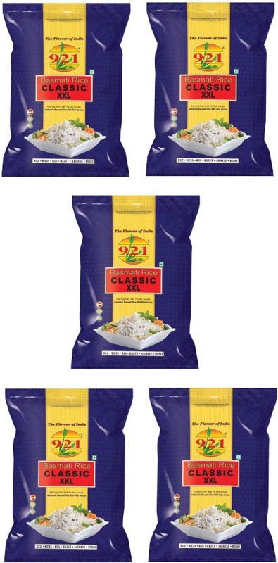 921 Classic XXL Pack of 5 Basmati Rice (Long Grain, Unpolished)(5 kg ...
