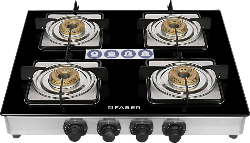 Faber Supreme Plus C 4BB Stainless Steel Manual Gas Stove (4 Burners ...