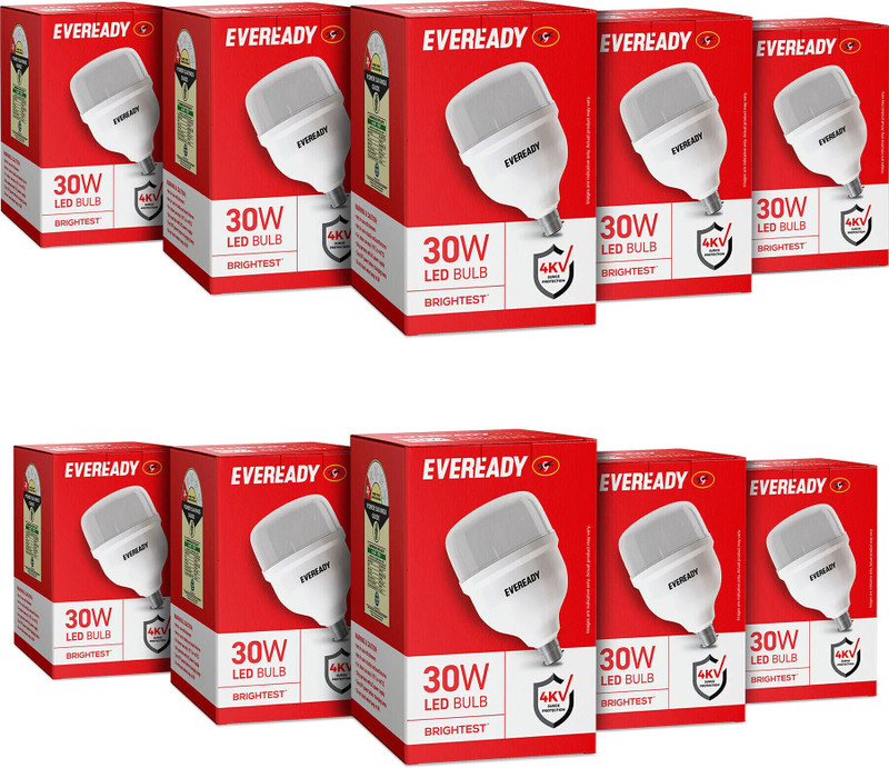 EVEREADY 30 W Basic Standard B22 LED Bulb(White, Pack of 10)