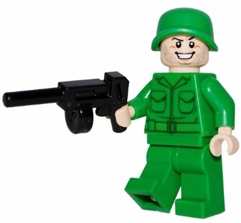 LEGO Army Man mini figure with Machine Gun - Army Man mini figure with ...