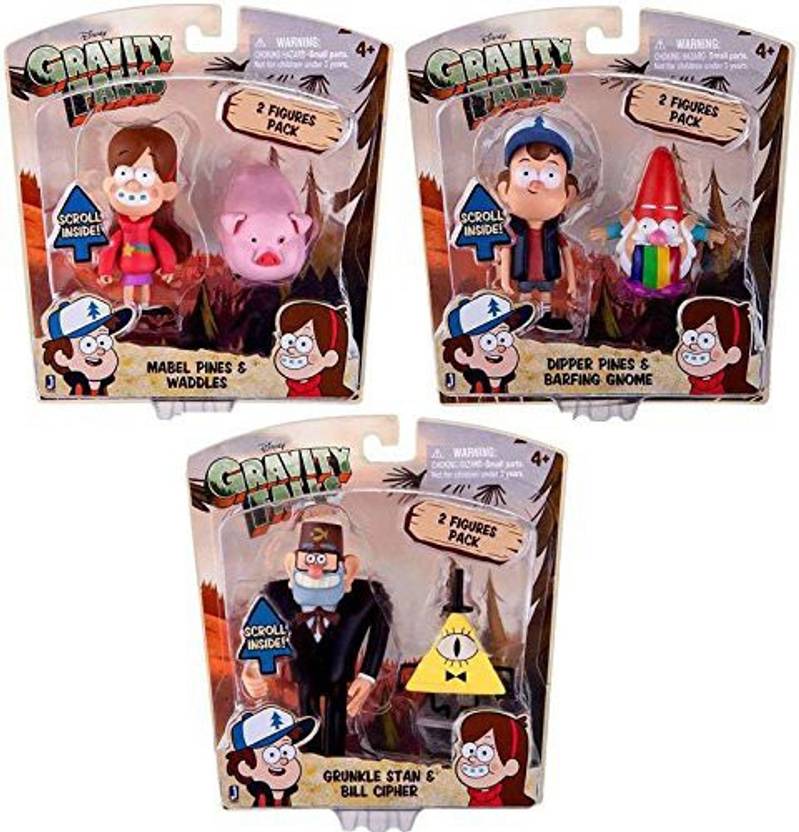 Gravity falls 3-Inch Action Figure Dipper Pines & Barfing Gnome, Mabel ...