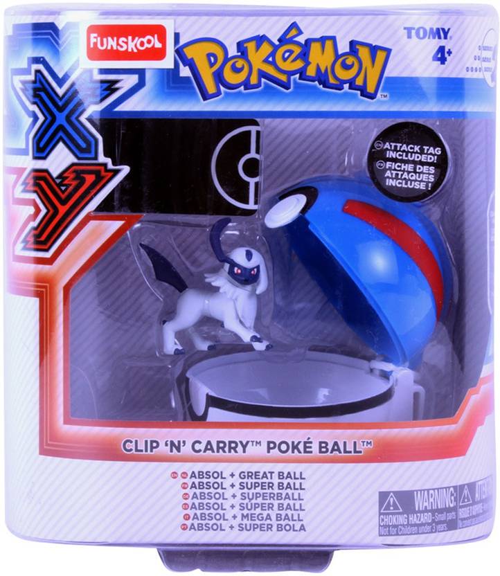 FUNSKOOL Pokemon Clip n Carry Poke Ball - Absol - Pokemon Clip n Carry ...