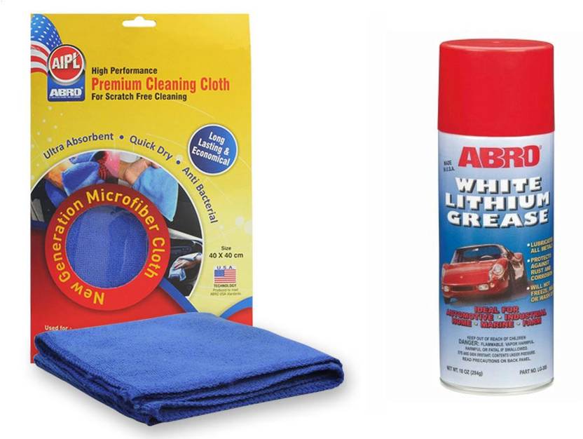 ABRO 1 White Lithium Grease LG-380 284gm, 1 Microfiber Cloth Combo ...