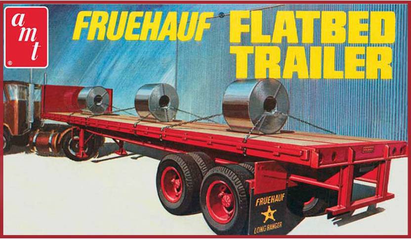 AMT USA 1/25 Scale Fruehauf Flatbed Trailer Plastic Model Kit - USA 1/ ...