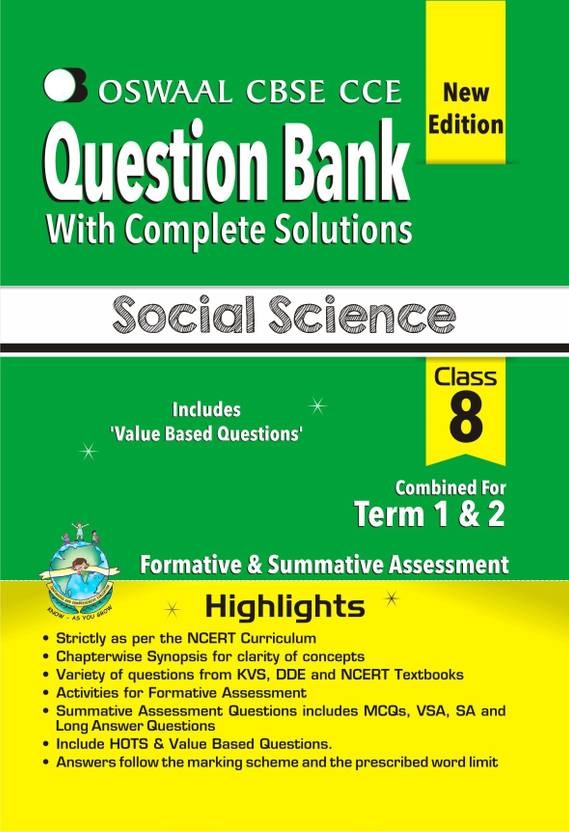 Oswaal CBSE CCE Question Bank social science Class 8 (term 1 & 2) PB ...