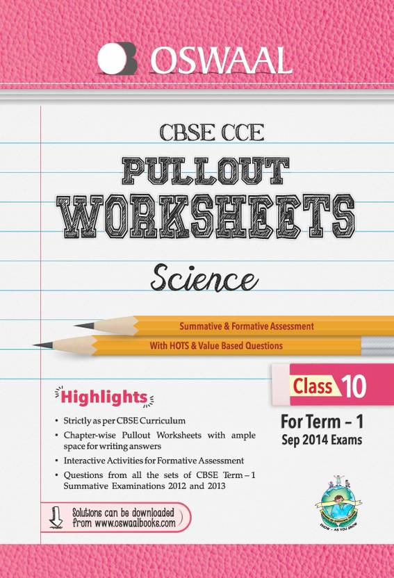 Oswaal CBSE CCE Pullout Worksheets for Term 1 Class 10 Science 1st ...