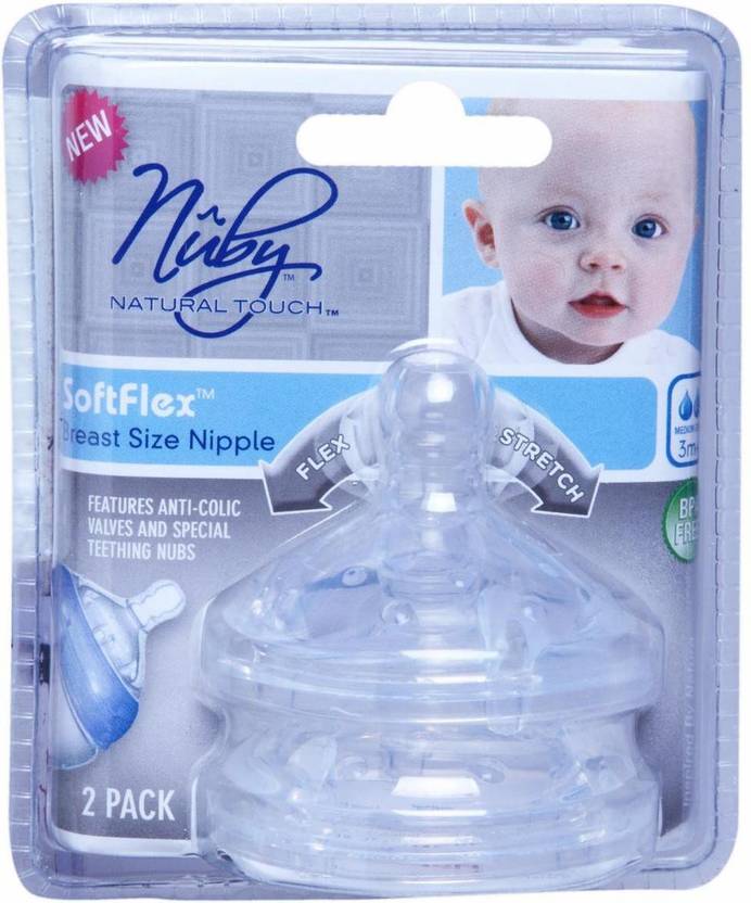 NUBY Natural Touch Breast Size Nipple Slow Flow Nipple Price in India - Buy NUBY Natural Touch ...