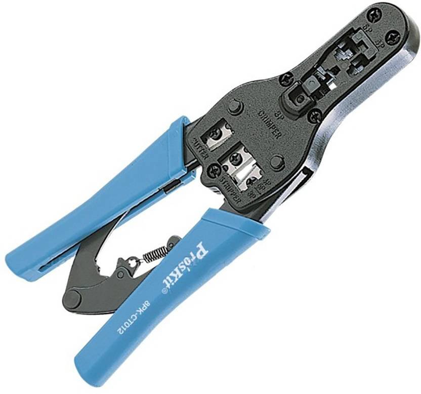 Proskit 8PK-CT012 4/6/8P Telecom Crimp Tool (225mm) Manual Crimper ...
