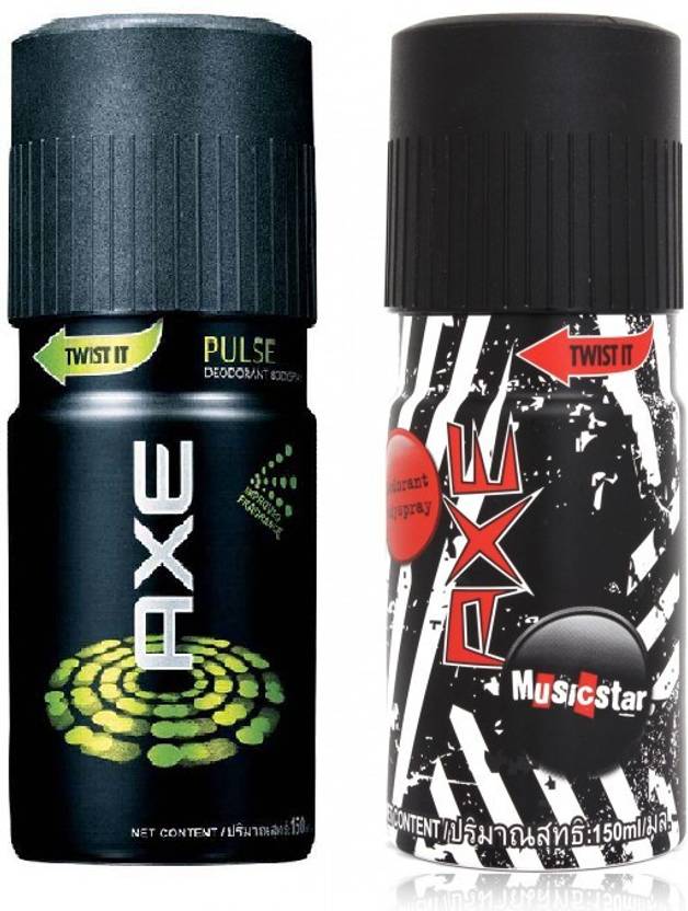 AXE Pulse + MusicStar Combo Of 2 Deodorant Spray - For Men - Price in ...