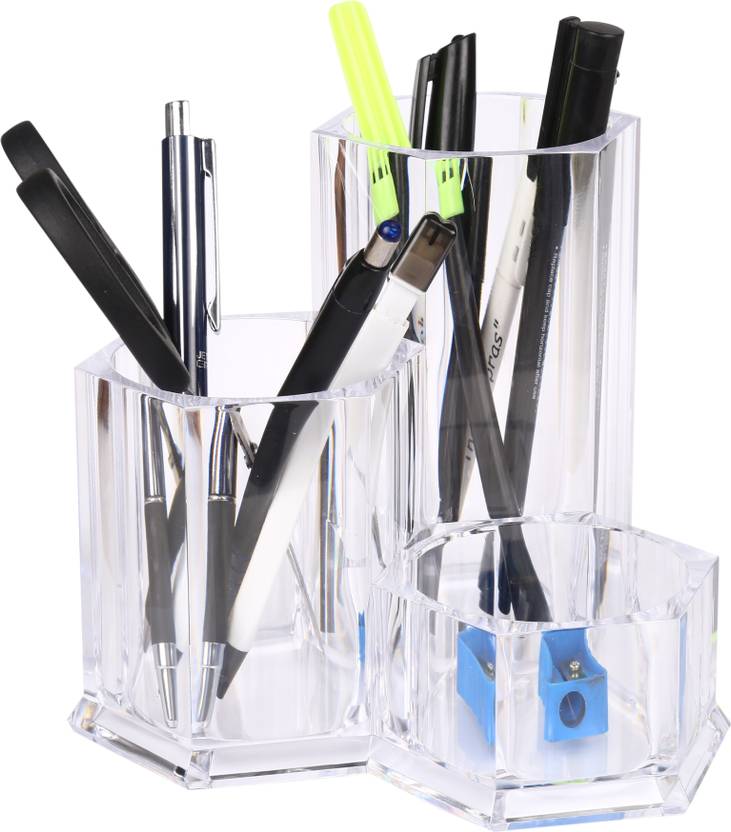 Flipkart.com | Kejea Crystal 3 Compartments Plastic Desk Organizer ...