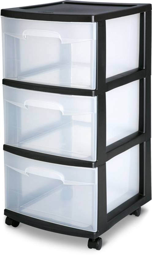 Sterilite Wheeled 3 Compartments Plastic Multipurpose