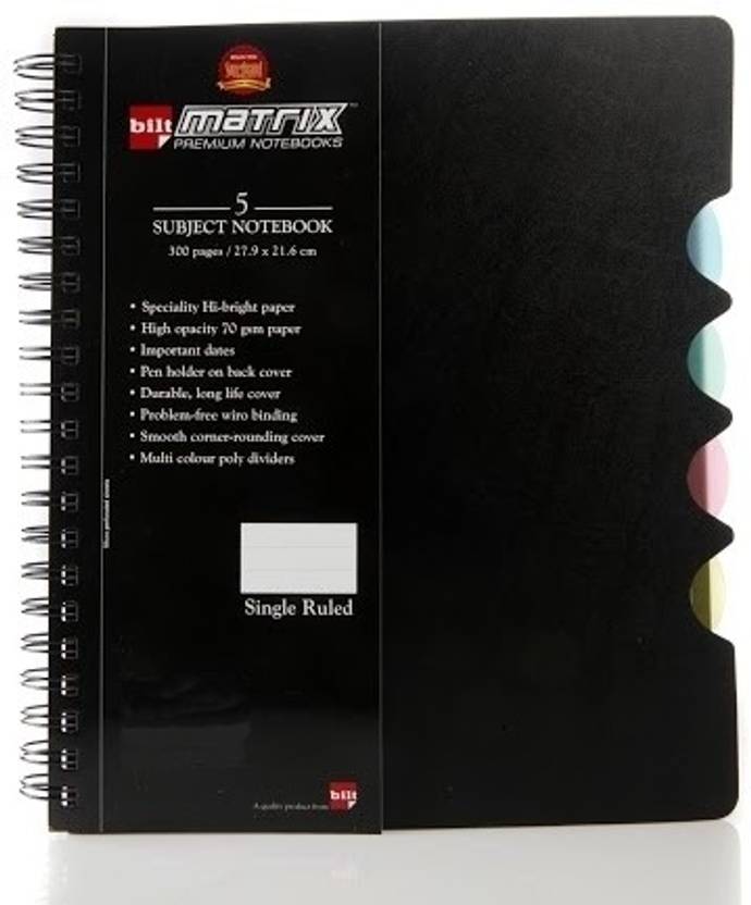 bilt Matrix A4 Notebook Single Ruled 300 Pages Price in India - Buy ...