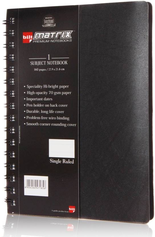 bilt Matrix Journal A5 Notebook Single ruling 160 Pages Price in India ...