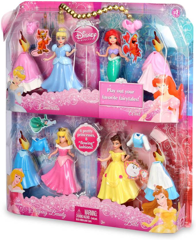 MATTEL Disney Princess Set of 4 - Belle, Cinderella, Ariel, Sleeping ...