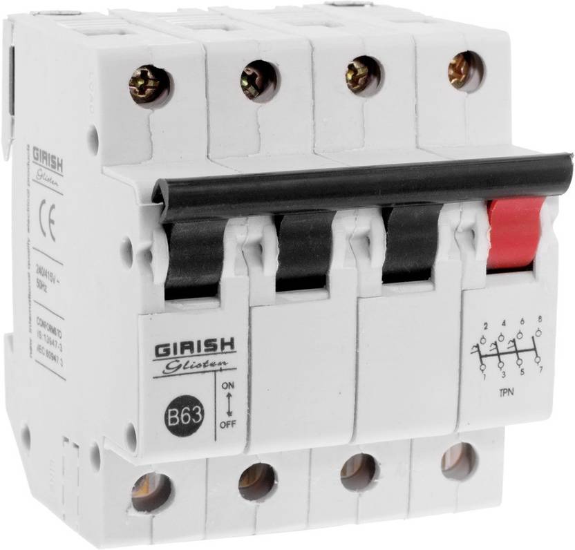 GIRISH Glisten Glisten 63 Amp TPN MCB Price in India - Buy GIRISH ...