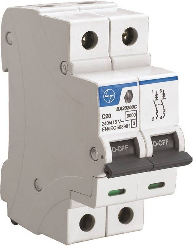 L&T Tripper, DP, 63A, C-Curve BA20630C MCB Price in India - Buy L&T ...