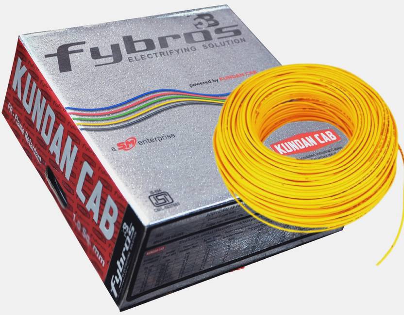 Kundan Cab PVC, FR PVC 1 sq/mm Yellow 90 m Wire Price in India - Buy ...