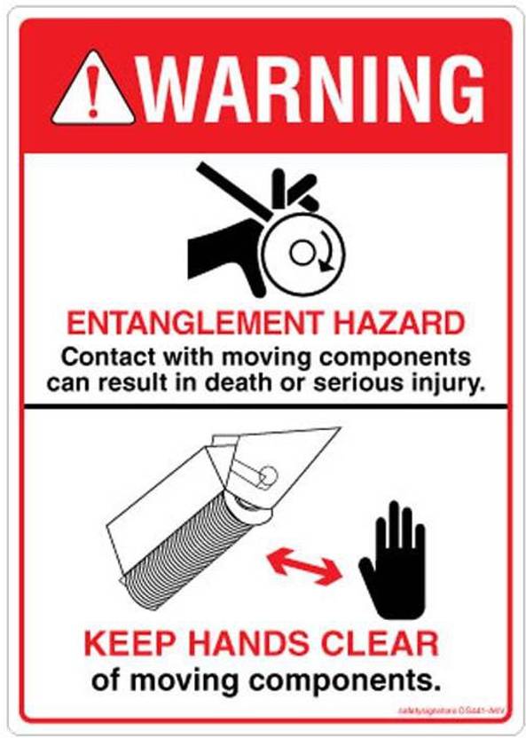 Safety Sign Store Warning: Entanglement Hazard Emergency Sign Price in ...