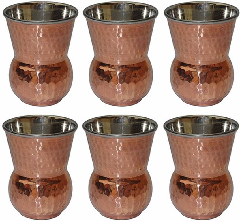 TeraShopee (Pack of 6) Copper Dholak Glass Glass Set Price in India ...