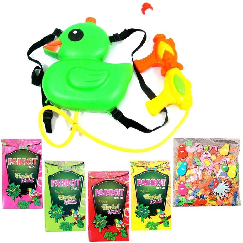 Parrot Pichkari, Color, Balloon Holi Combo Price in India - Buy Parrot ...