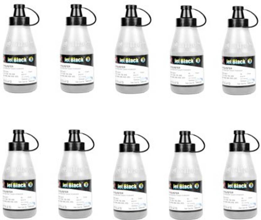 Jet Black Laser Printer Ink Powder(120 Gram) Pack Of 10 Black Ink Toner ...