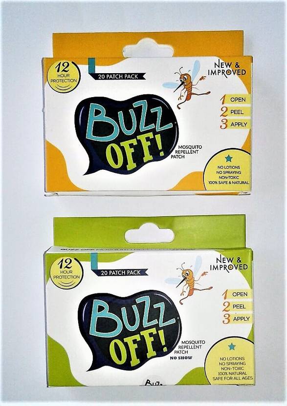 Buzz off Mosquito Repellent Patches COMBO PACK (No Show+Cartoon Design ...