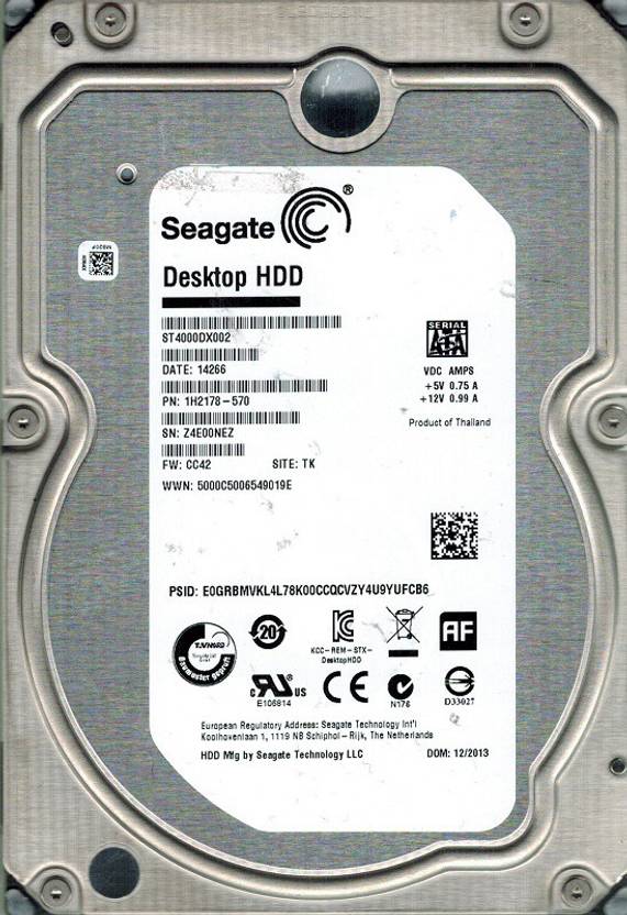Seagate Desktop HDD 4 TB Desktop Internal Hard Disk Drive (ST4000DX002 ...