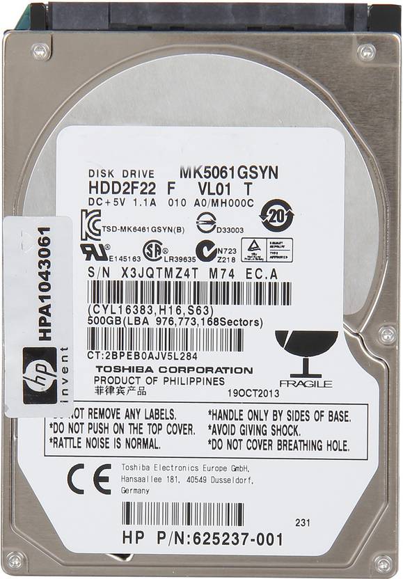 HP Elitebook 500 GB Laptop Internal Hard Disk Drive (HDD) (Z7k500) - HP ...