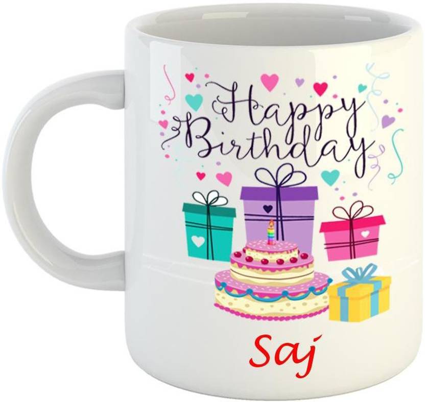Dream Web Happy Birthday Saj Ceramic Coffee Mug Price in India - Buy ...