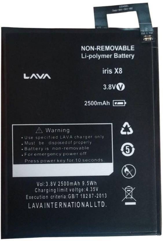 LAVA Mobile Battery For Lava IRIS X8 Price in India - Buy LAVA Mobile ...