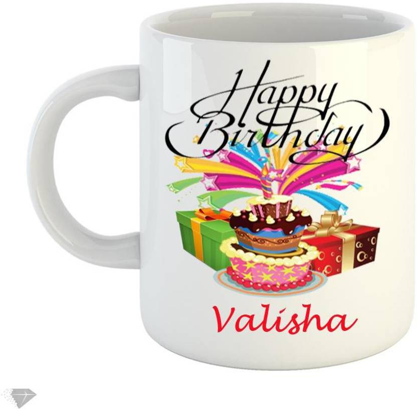 REINDEER Happy Birthday Valisha 350ml white ceramic mug Ceramic Coffee ...