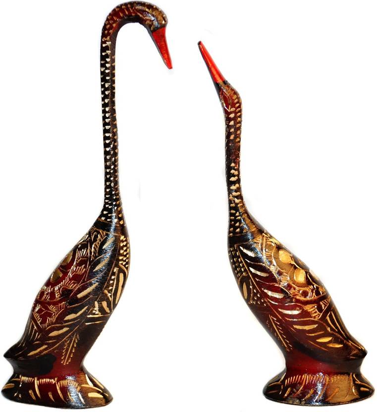 Pindia Set Of 2 Handcarved Antique Crane Saras Love Bird Set Fengshui ...