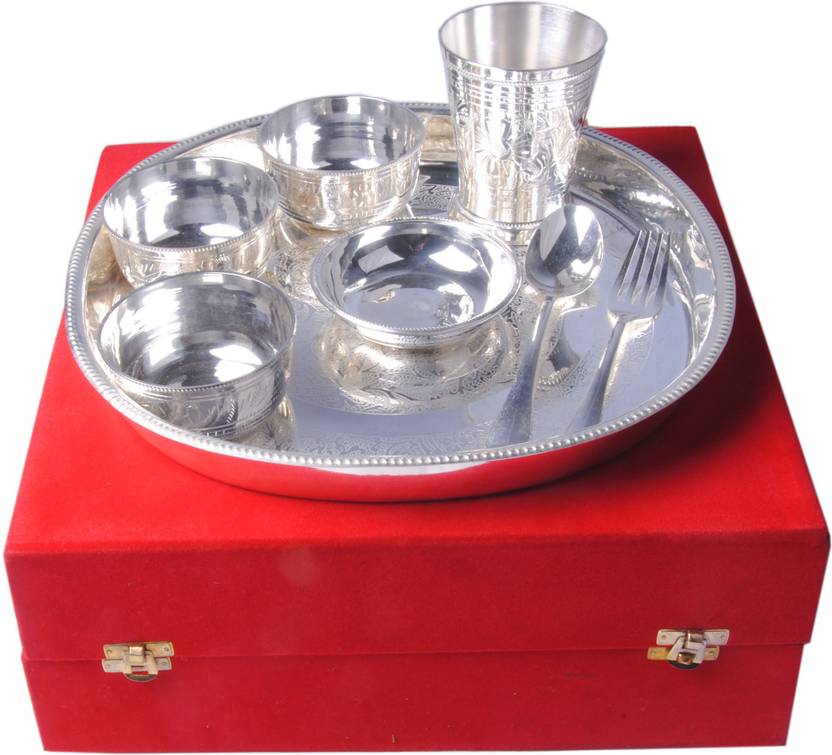 Shivshakti Arts Pack of 8 Silver Plated Combo Of 8 Pieces Brass Silver ...