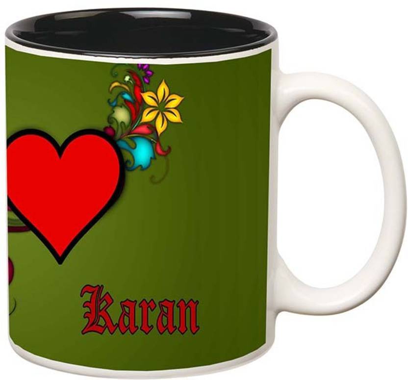 Muggies Magic Karan Name love Design Ceramic Coffee Mug Price in India ...