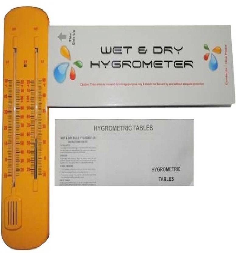 BALRAMA Wet and Dry Bulb Hygrometer with Hygrometric Tables All-in-One ...