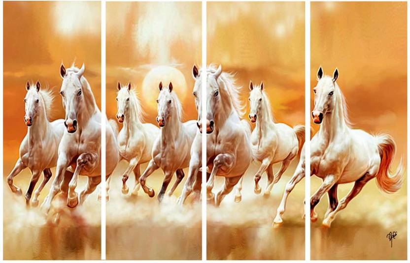 Ray Decor Running Seven Horses 4 Frames Wall Ink Painting Price in ...