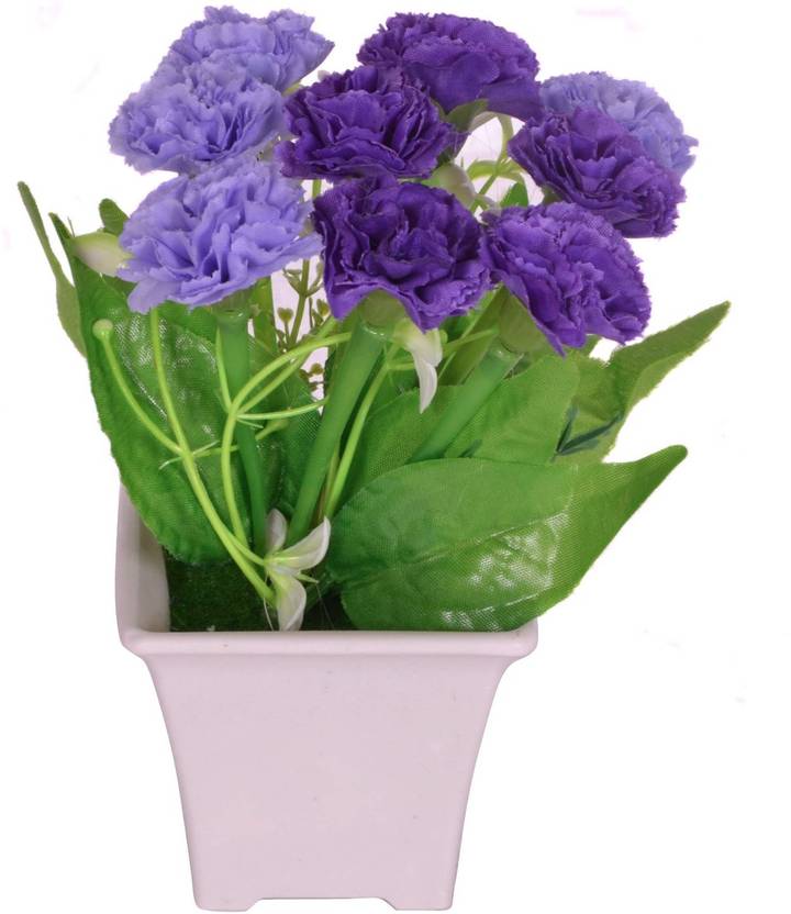 Pindia Pindia Decorative Purple Artificial Flower Plant With Pot For ...